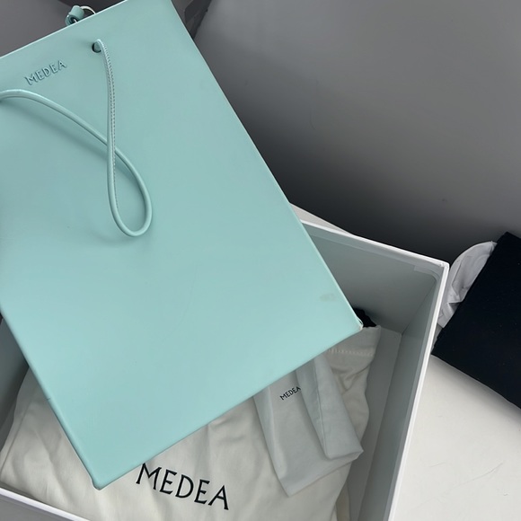 Medea | Bags | Medea Tall Tonal Logo Bag In Celeste | Poshmark